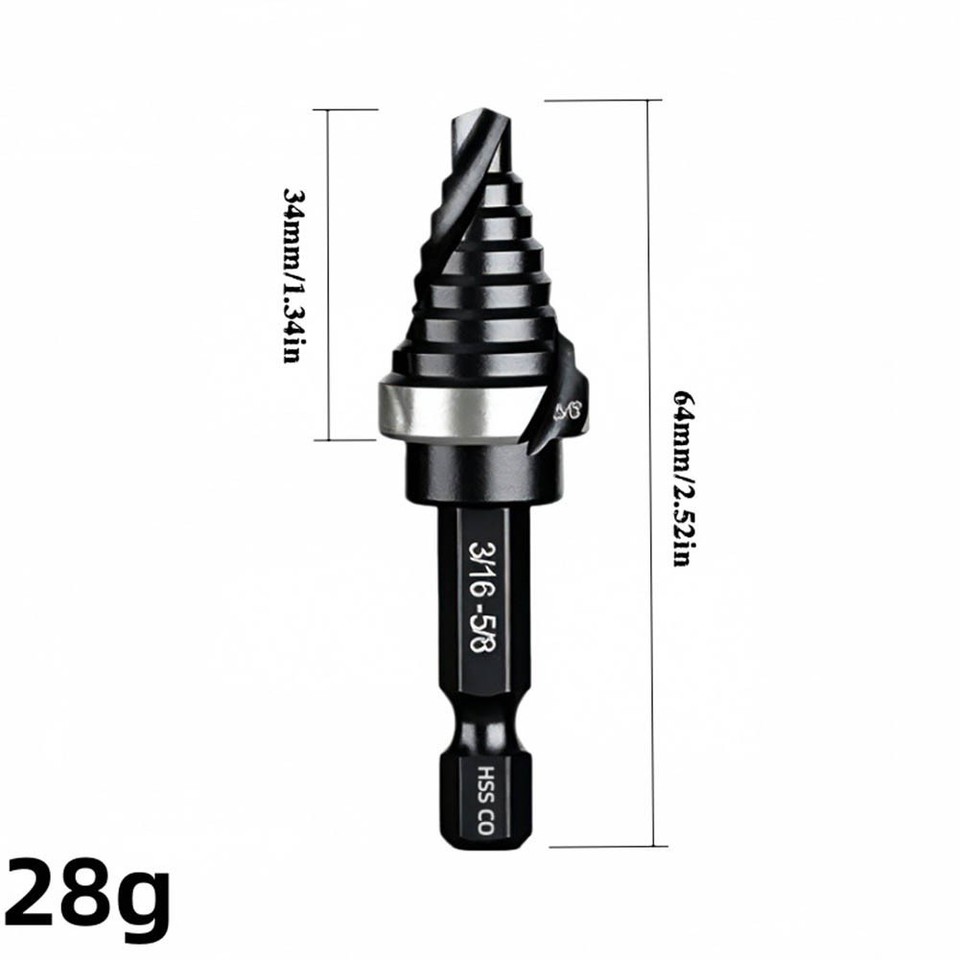 Step Drill Bit Set with 5 Standard Sizes for General Purpose ...