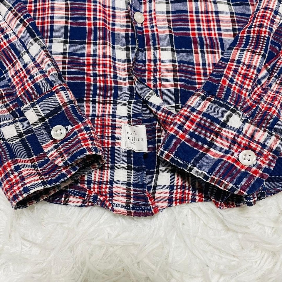 Frank & Eileen Barry XS Navy Red Check Shirt Used | eBay UK