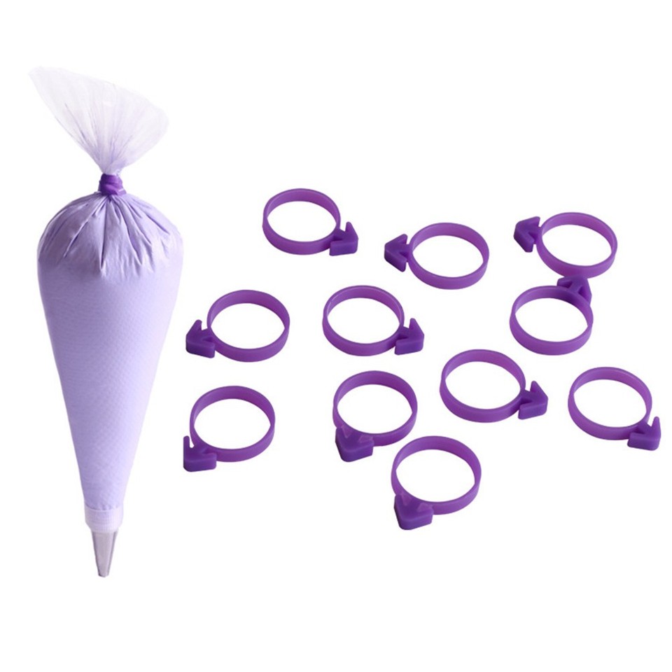 12 Pcs Cake Decorating Icing Bag Ring Food Package Sealer Sealing ...