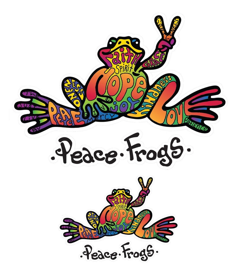 Enjoy It Peace Frogs Hope Peace Frogs Car Sticker, Outdoor Rated Vinyl ...