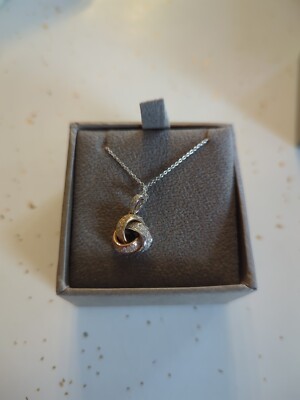 Effy Love Knot Pave Necklace 14k Gold | eBay