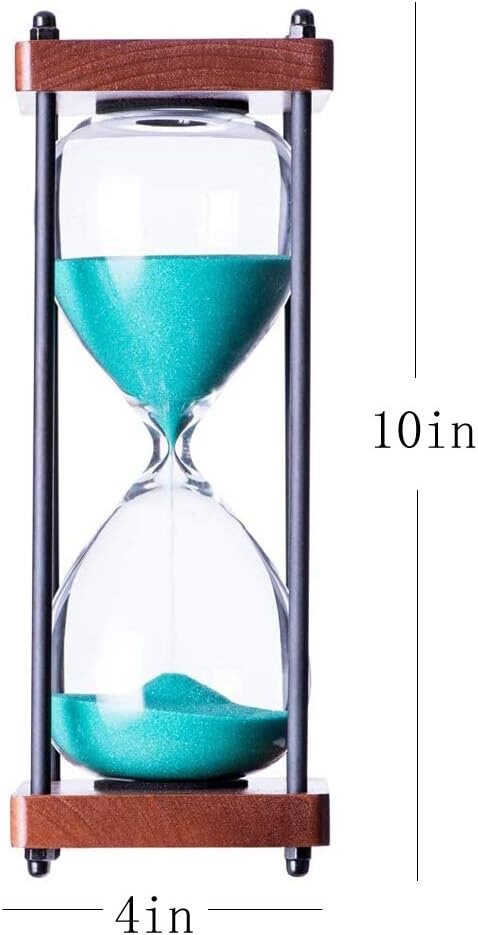Decorative Hourglass One Hour 60 Minute Timer Wooden Stand Green Sand ...