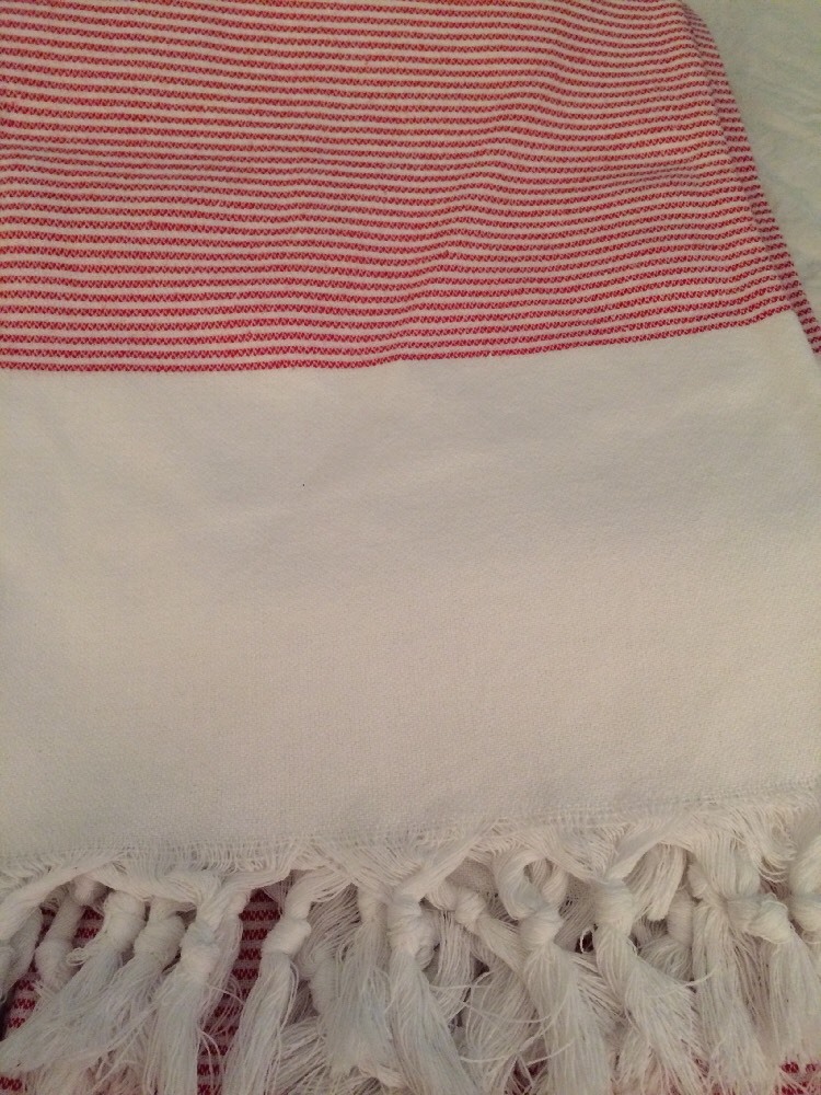 Linum Home Textiles Turkish Cotton Fouta Towel/Tablecloth Red White ...