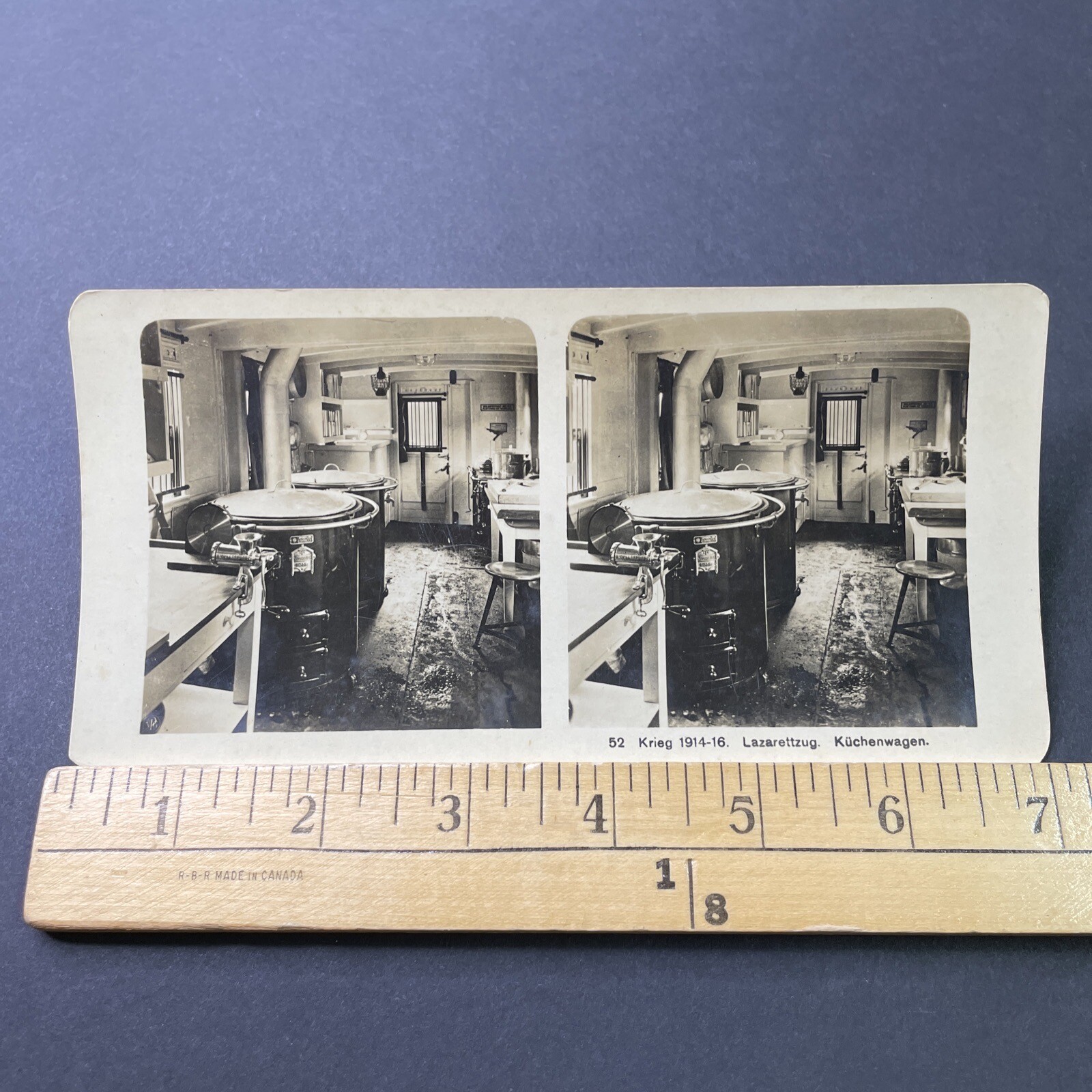 Antique 1916 WW1 German Train Mess Car Rail Kitchen Stereoview Photo ...