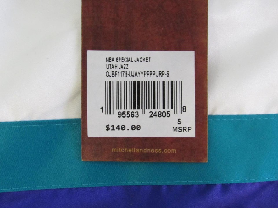 New Utah Jazz Mens Mitchell & Ness Thick Button Snap Satin Jacket Coat ...