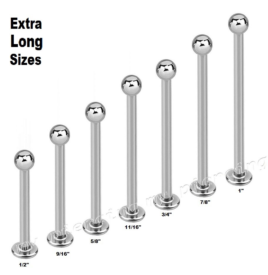 1pc. 16G 14G 316L Surgical Steel Labret Cheek Piercing with 3mm & 4mm ...