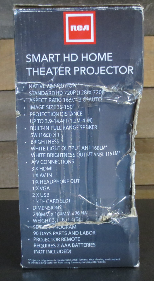 RCA Roku Smart Home Theater Projector - RPJ133-B 714752323552| eBay