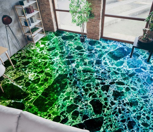 3D Blue Green Texture O1487 Floor WallPaper Murals Wall Print Decal 5D ...