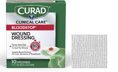 CURAD BLOOD STOP GAUZE 10 sterile packets Stops Bleeding Quickly --- | eBay