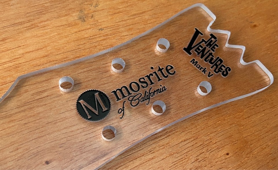 Mosrite Ventures Mark V guitar UV DTF headstock black or white logo ...