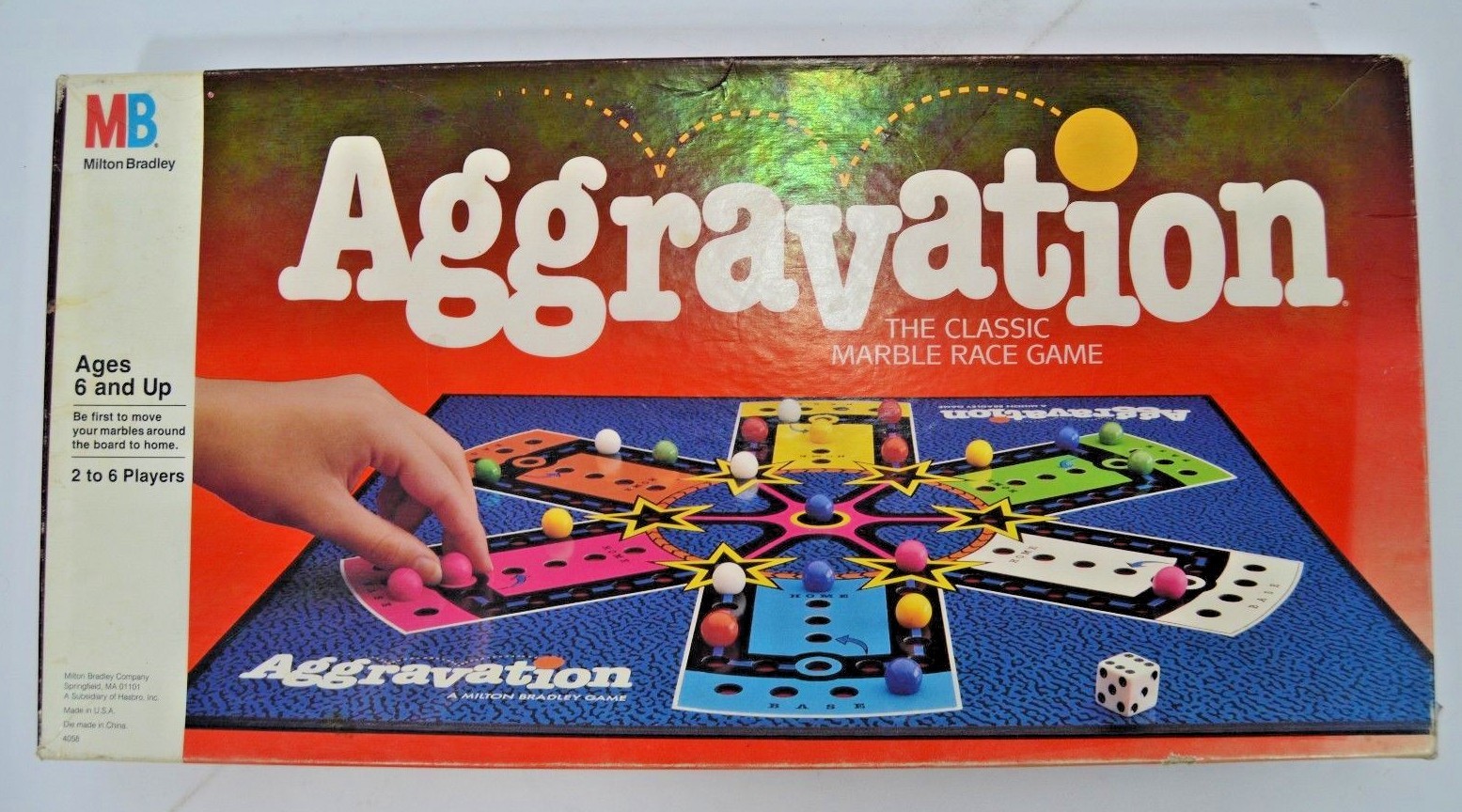 VTG 1989 Aggravation Board Game MB 100% Complete Marble Race Family Fun ...