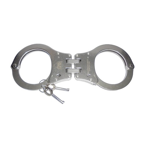 Hinged Stainless Steel NIJ Handcuffs Police Security Durable Locking ...