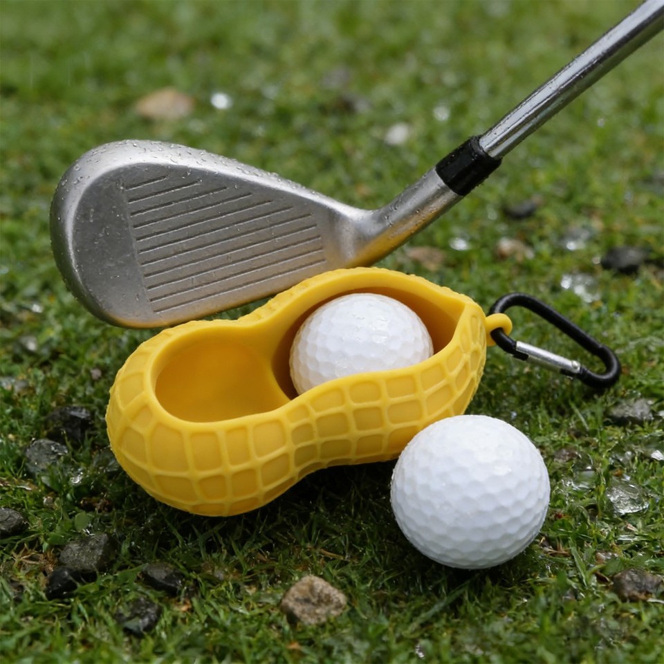 2pcs Golf Ball Pouch Holder for Men Women Silicone Peanut Shape 2-Ball ...