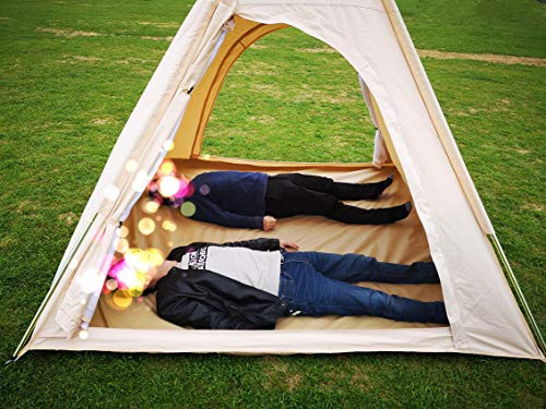 Outdoor 100% Cotton Canvas Waterproof Pyramid-Shaped Camping Tent ...