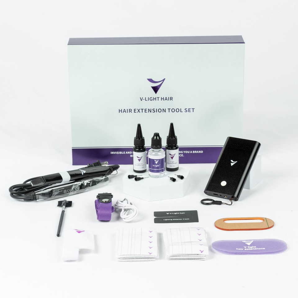 V Light Hair Extensions Kit V Light Hair Extensions Set for tape bulk ...
