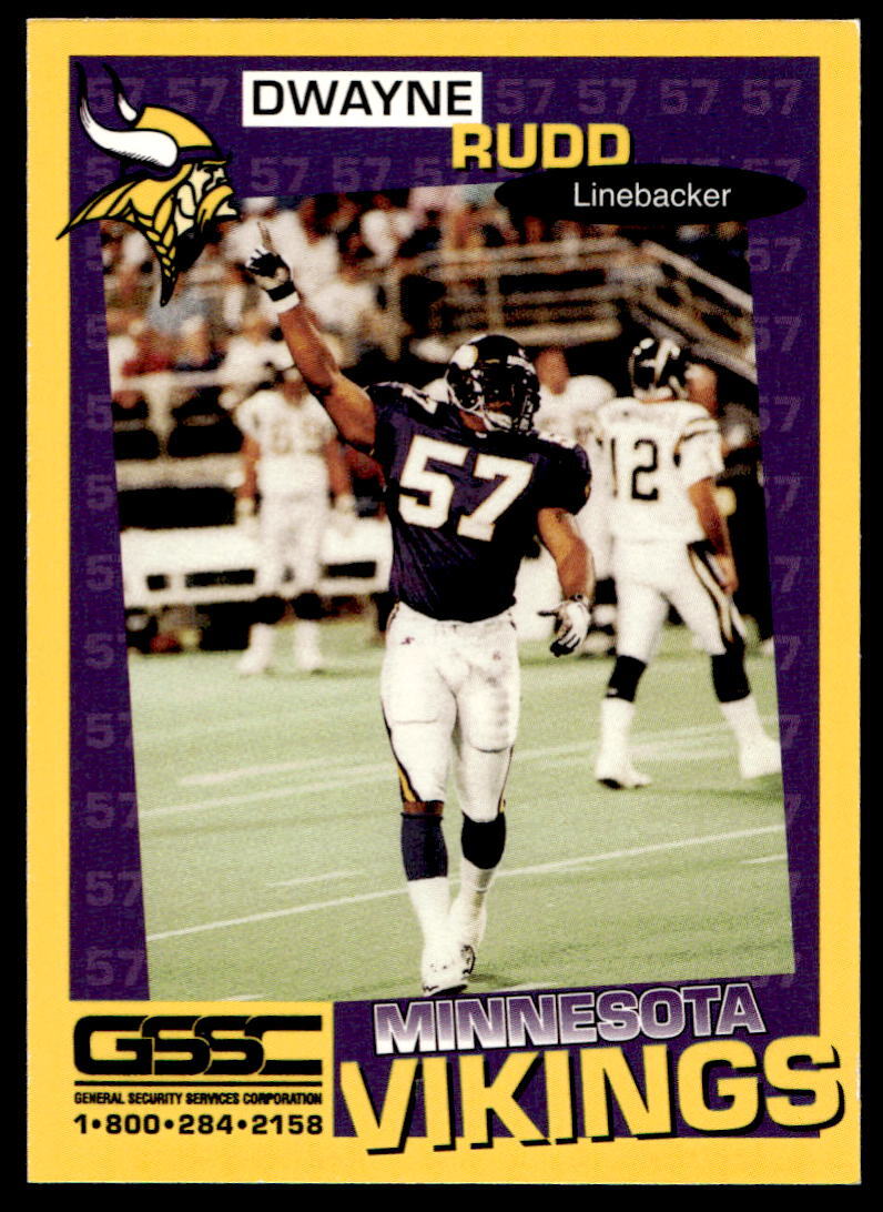1998 Minnesota Vikings Police Dwayne Rudd Football Card | eBay