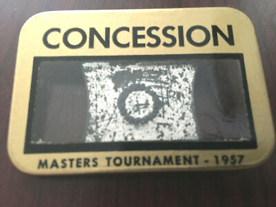 1957 MASTERS GOLF BADGE~CONCESSION~EXTREMELY RARE TICKET~DOUG FORD WINS ...