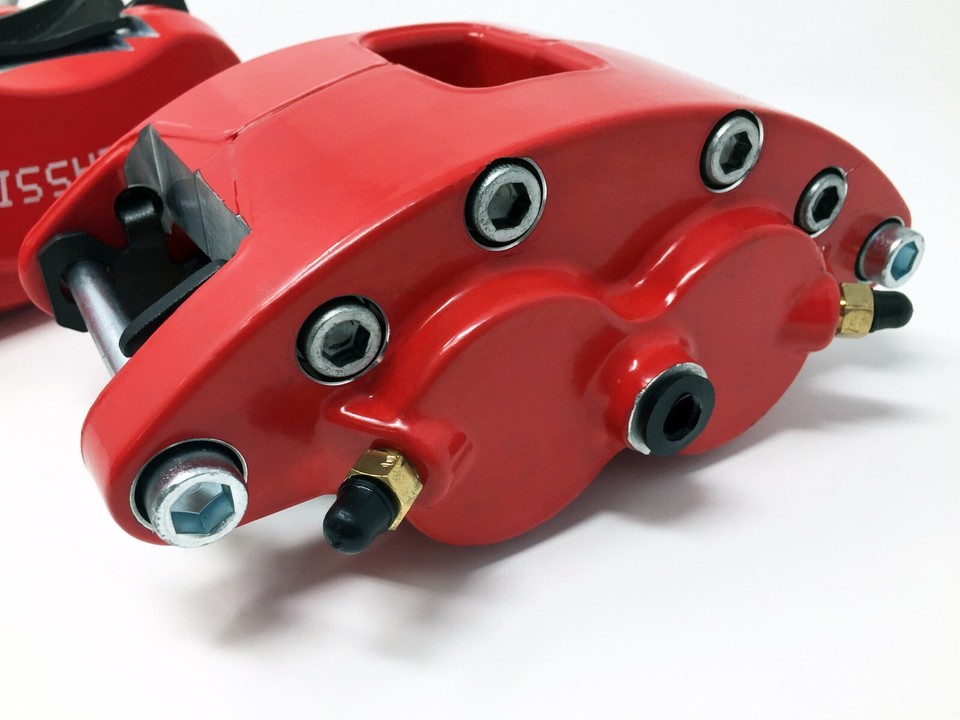 loaded brake calipers 4039 4040 d52 pad twin dual piston caliper red | eBay