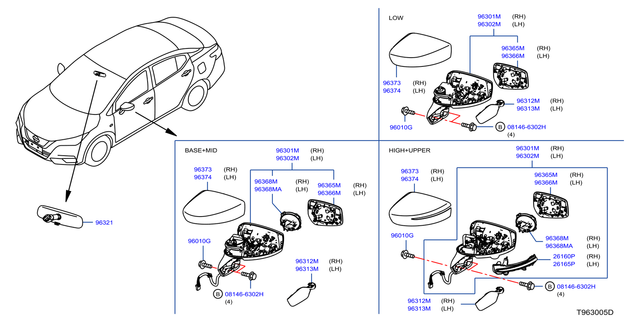 Genuine Nissan Cover Front Door Corner RH 963125EF0A / 96312-5ef0a OEM ...