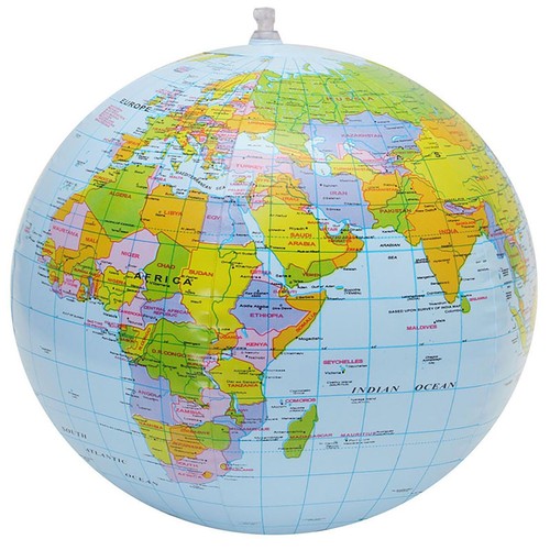 11" Large Inflatable World Earth Globe Atlas Map Geography Beach Ball ...