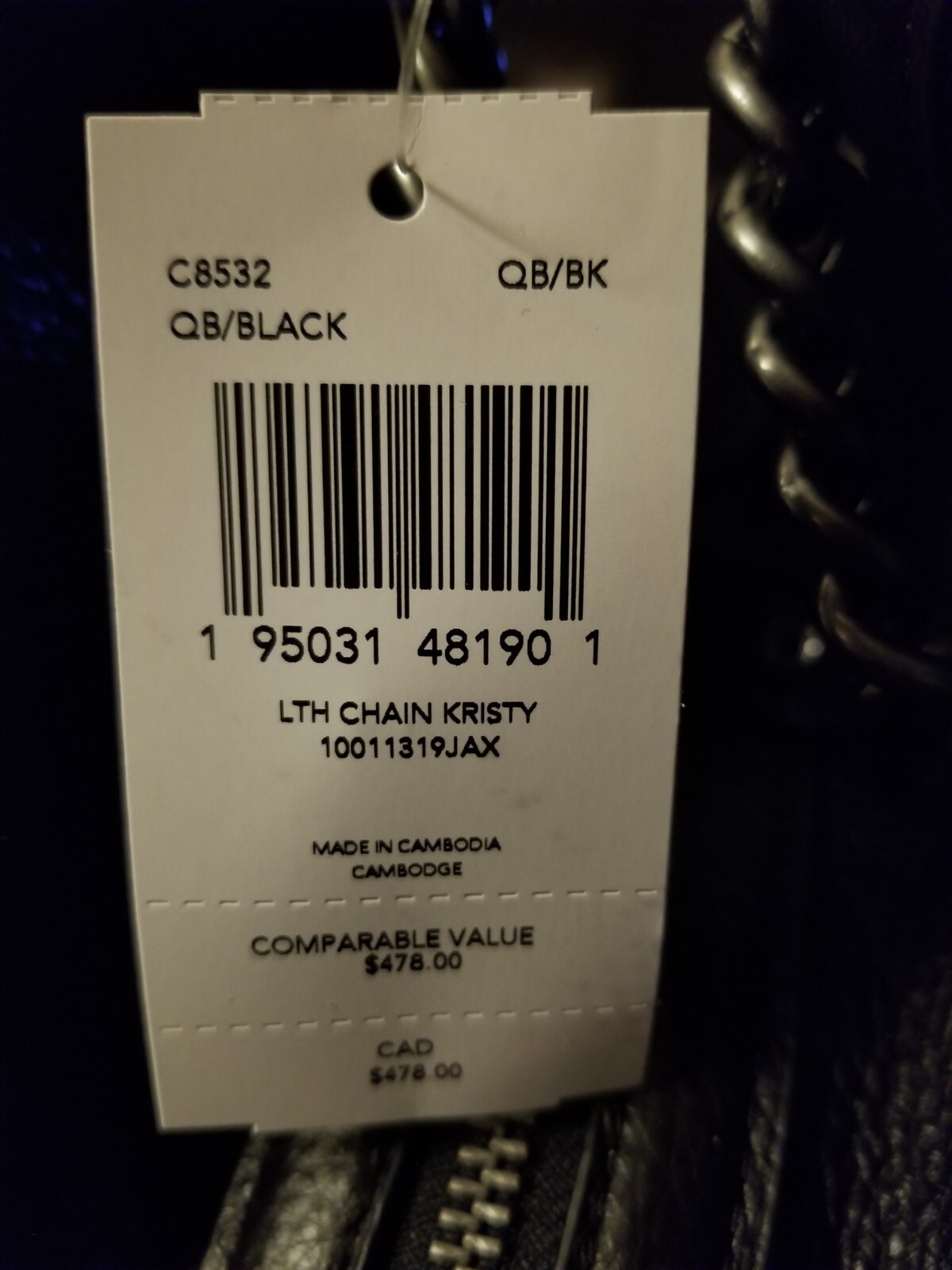 NWT COACH KRISTY BLACK LEATHER CHAIN SHOULDER BAG C8532 | eBay