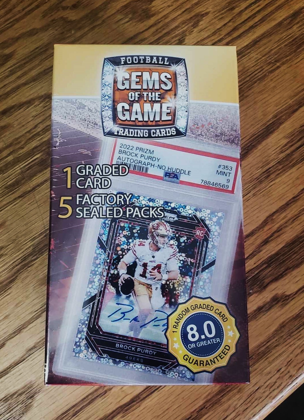 2023 Football Gems of the Game Trading Cards 1 Graded + 5 Sealed Packs ...