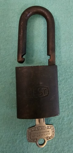 Vintage BEST Brass Padlock Safety First Antique lock w/ key old tool ...