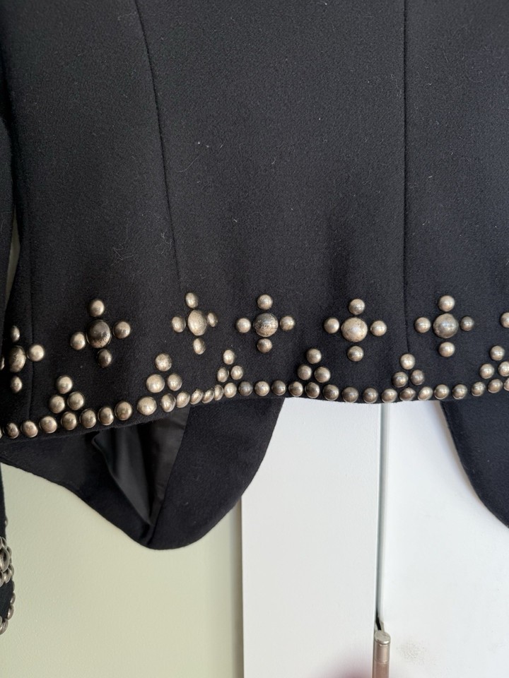 Double D Ranch Wear Silver Studded Wool Blazer- Size Small | eBay