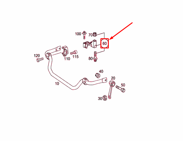 Mercedes-Benz E W211 Front Left Torsion Bar Bracket A2113200542 Genuine ...