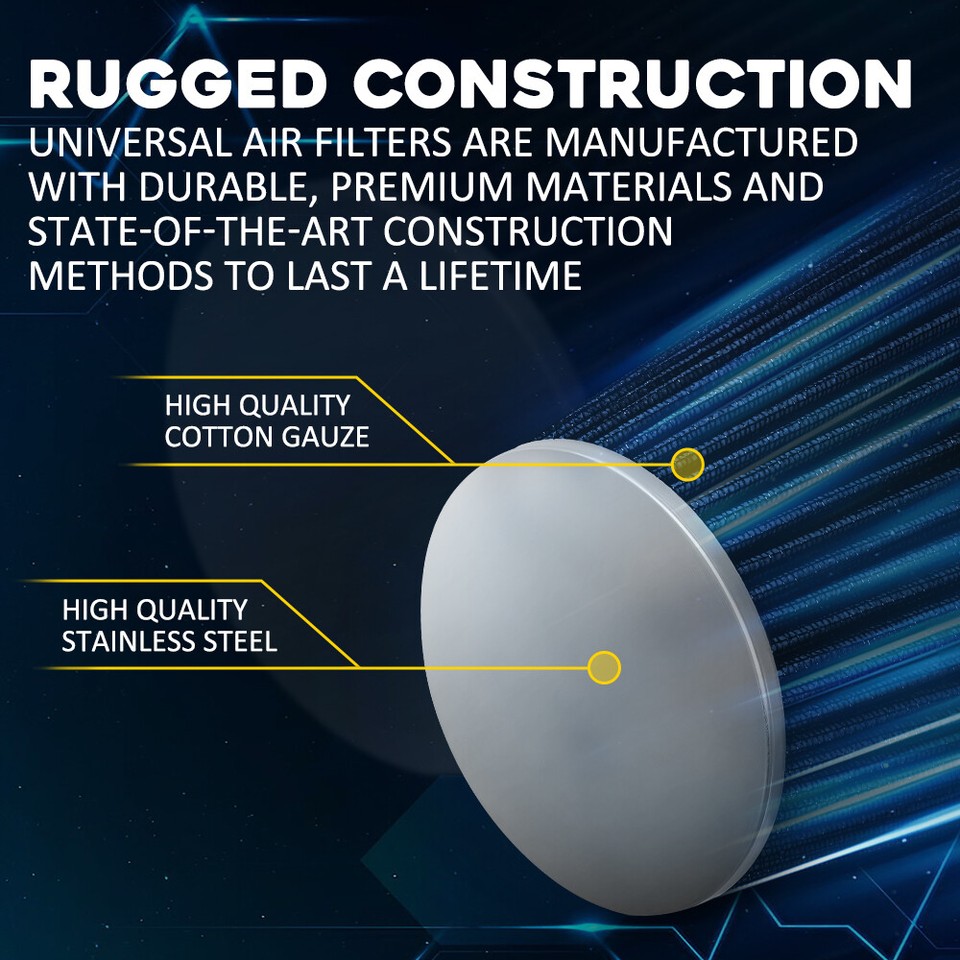 6" Blue High Flow Cold Air Intake Cone Dry Filter Short Performance ...