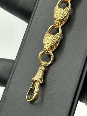 SOLID 9CT GOLD ON SILVER 9 INCH TULIP LINK BELCHER BRACELET ~ 7.3MM | eBay