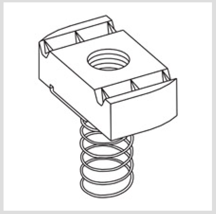 N224 ZN Strut Nuts, Channel Nuts Spring Nut, 200 Series, Size: ¼-20,10 ...