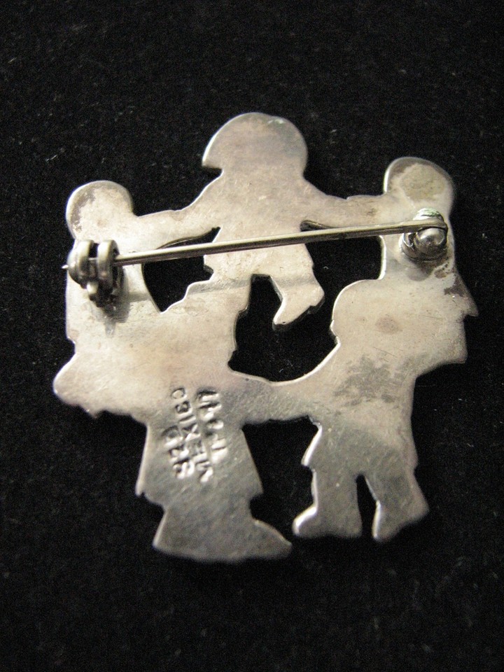 Vintage Sterling Silver Mexico 925 Brooch Pin Children Signed TP-97' | eBay
