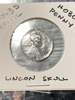 1943 D Hand Engraved Hobo Steel War Penny SKULL !!! | eBay
