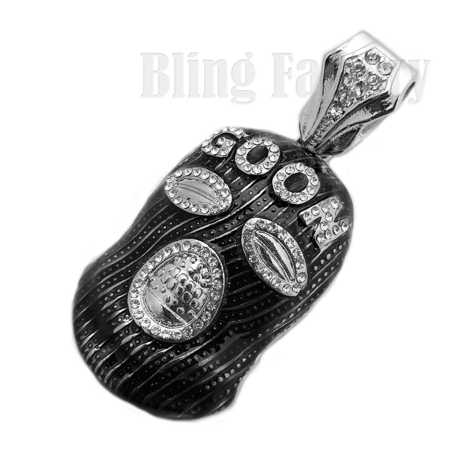Hip Hop Rapper's Masked Goon Pendant & 18" Iced Cuban Choker Chain ...