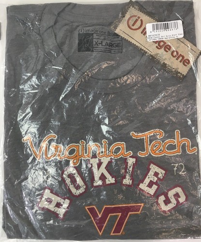 VT Virginia Tech Hokies T Shirt Womens Gray XL Image One Graphic Tee ...