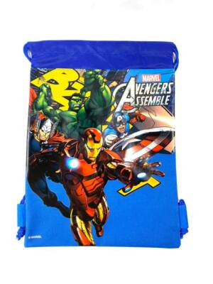 Marvel Avengers Kid's Drawstring Backpack School Sport Gym Bag - Blue ...