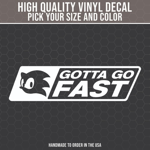 Sonic Decal, Hedgehog Decal for Car, Gotta go Fast, JDM Decal, Video ...