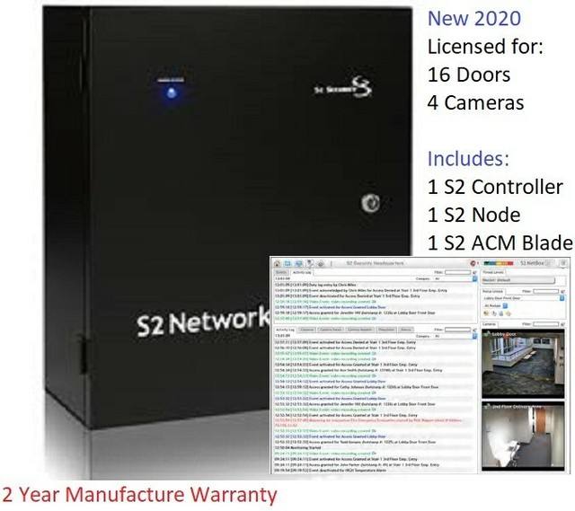 New S2 Netbox 2021 Access Control 16 Doors, 1 Node 1 ACM Blade, 4 Cam ...