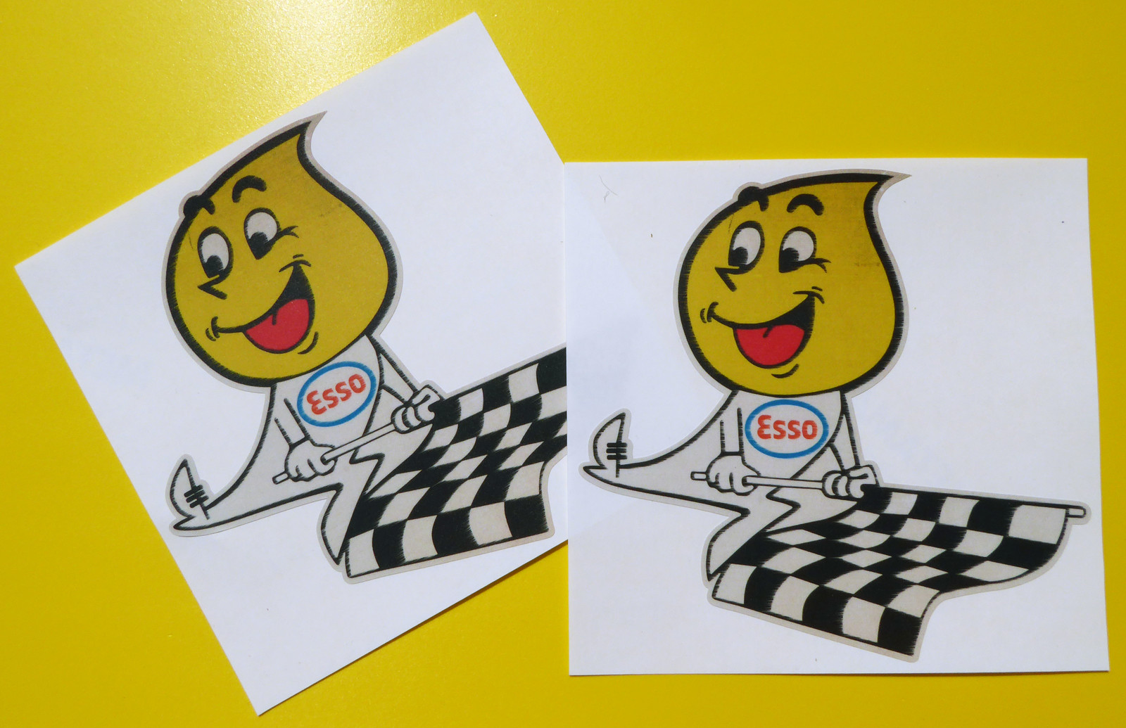 ESSO OIL DROP flag Classic Car 'WORN RETRO EFFECT' stickers decals Mini ...