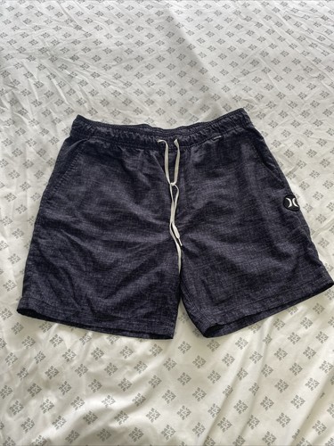 Hurley Shorts Mens Large L Surf Drawstring Elastic Waist Black And Gray ...