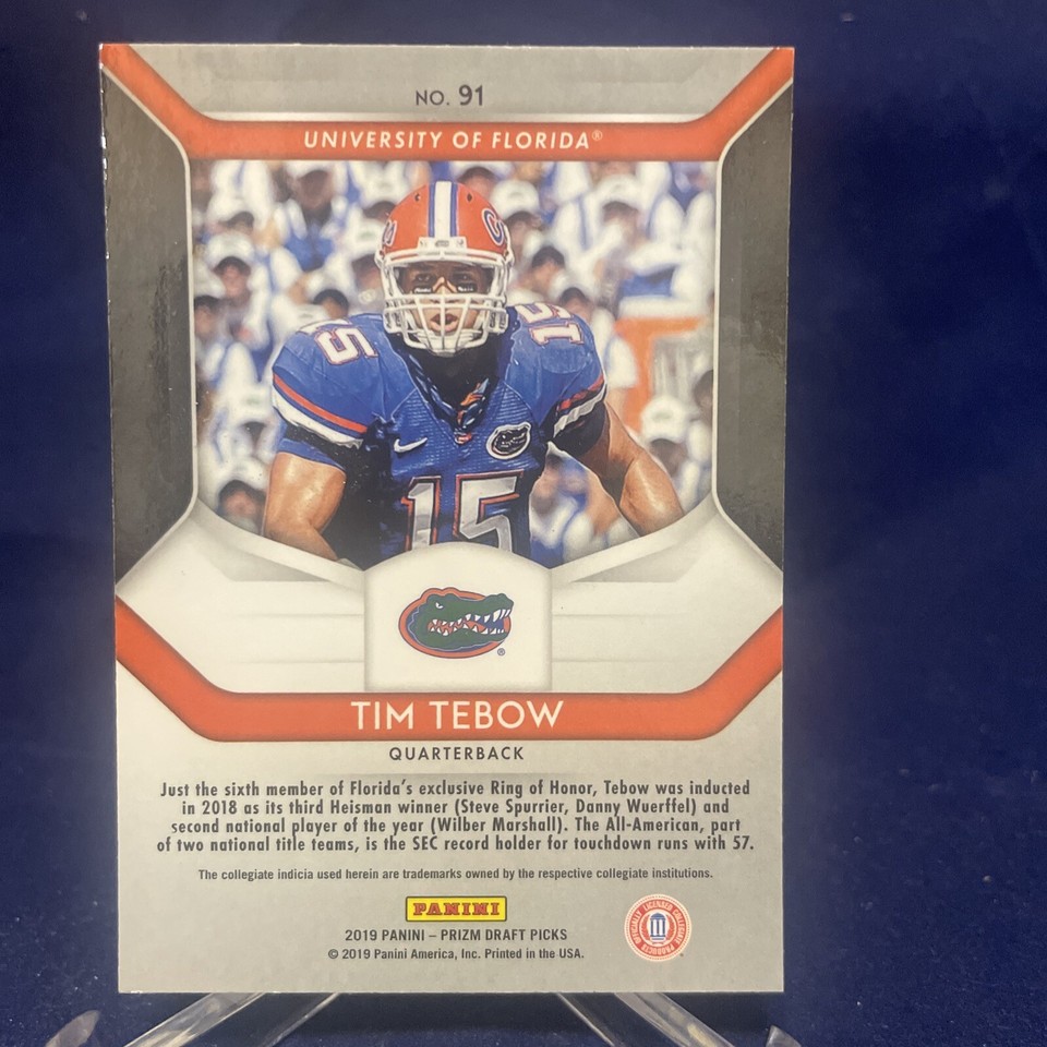 2019 Panini Prizm Draft Picks Florida GATORS TIM TEBOW Card # 91 | eBay