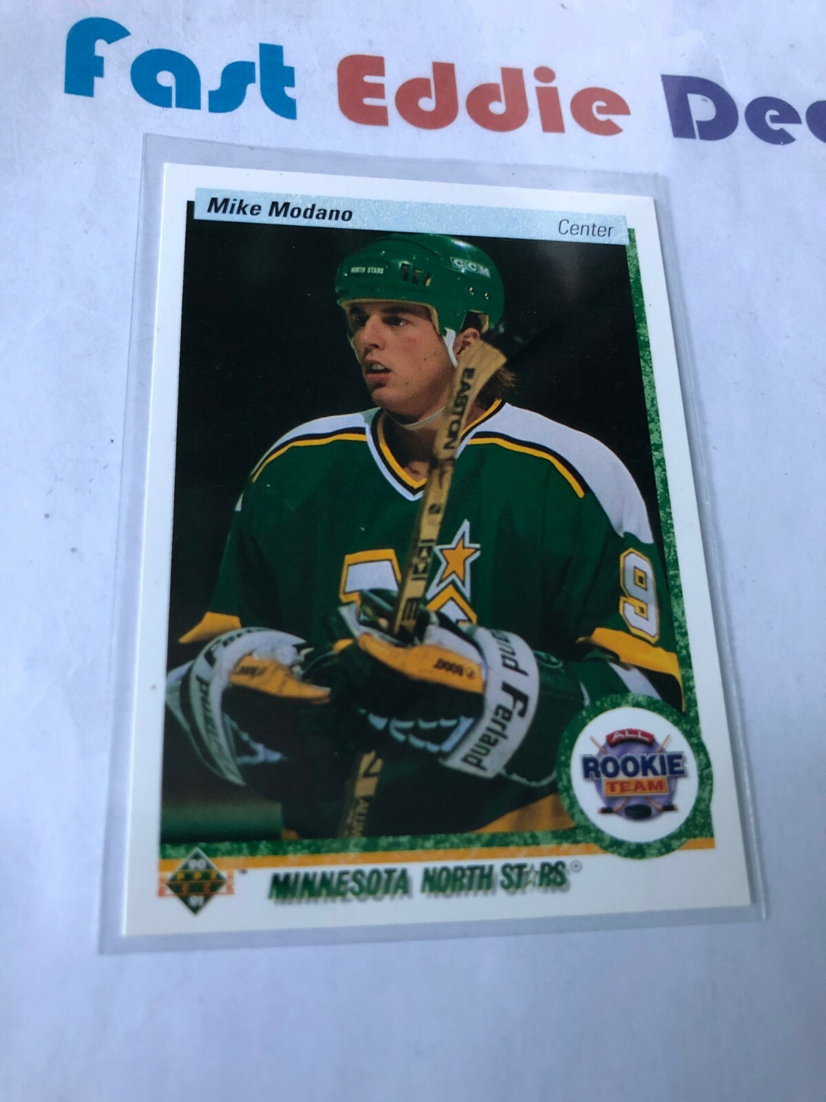 UPPER DECK HOCKEY 1990 MIKE MODANO ALL ROOKIE CARD 346 MINNESOTA NORTH ...