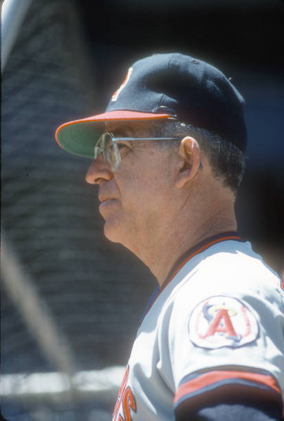 Manager Cookie Rojas California Angels looks on in battin- Baseball ...