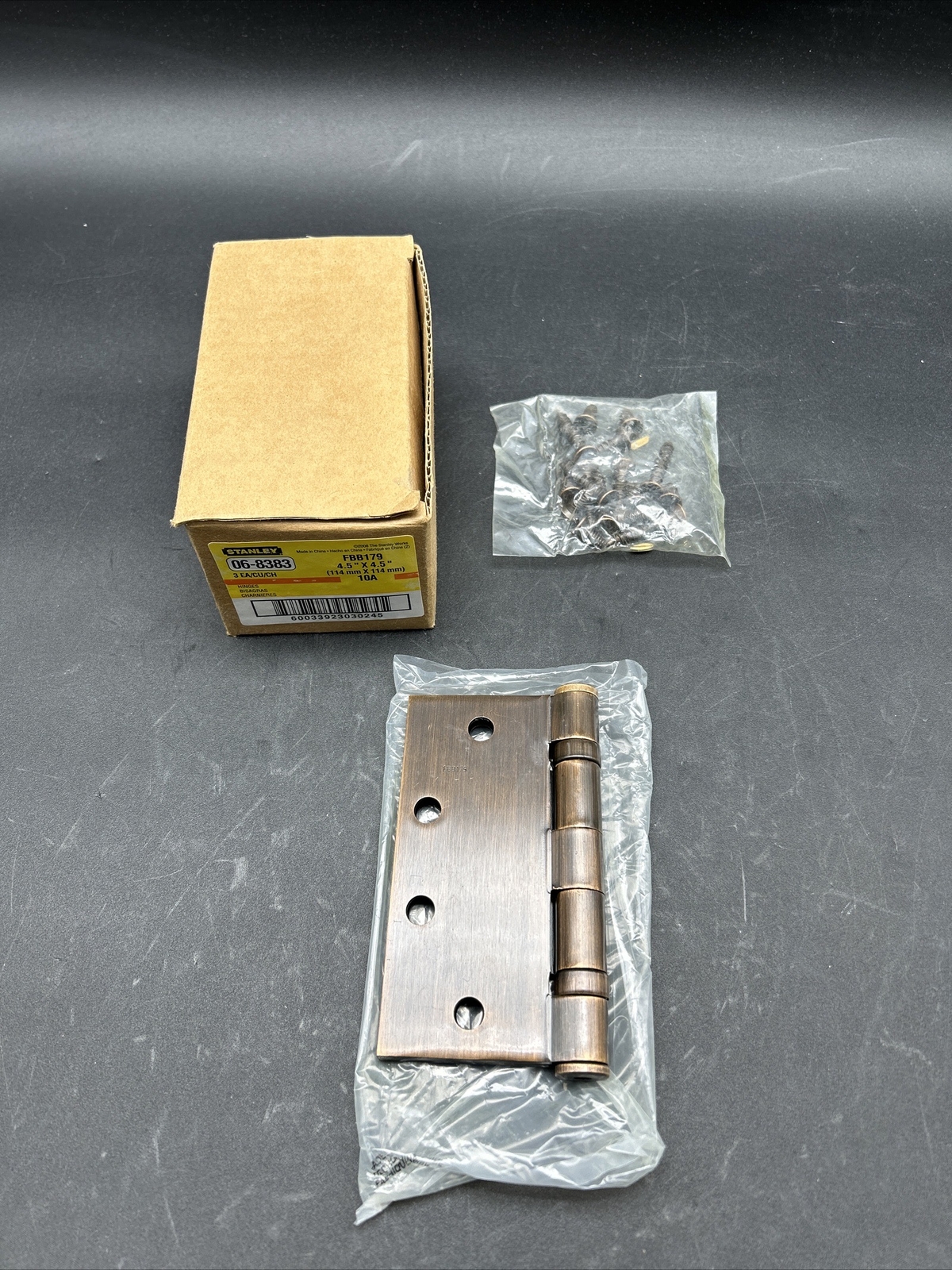 Stanley Door Hinges PN: FBB179 4.5" x 4.5" Hinges 10A (Pack Of 3) 06 ...