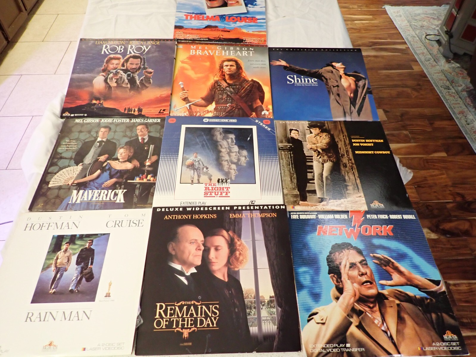 Set of 10 Laserdisc Thelma Shine Braveheart Right stuff Maverick Network Shine | eBay