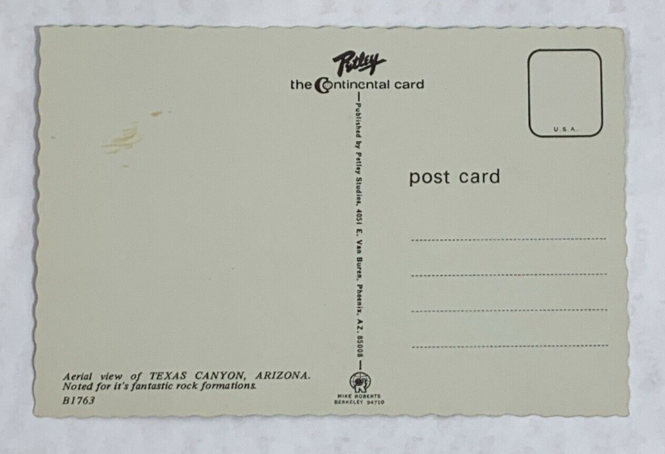 Aerial View of Texas Canyon Arizona Postcard Rock Formations | eBay