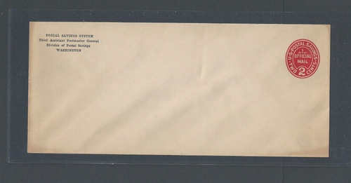U072 Official Mail Postal Savings Mint Entire 2c Carmine Size 21 Die ...