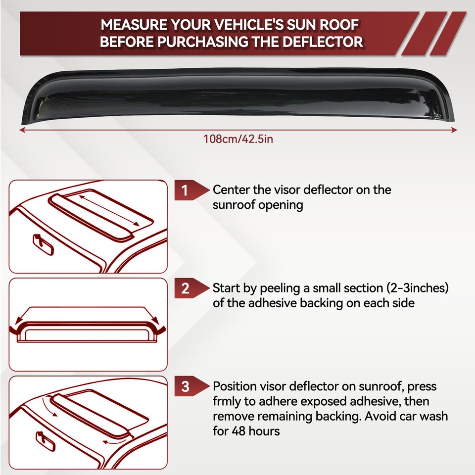 For Toyota 4Runner 42.5" Sun/ Moon Roof Sunroof Visor Shade Wind Guard ...