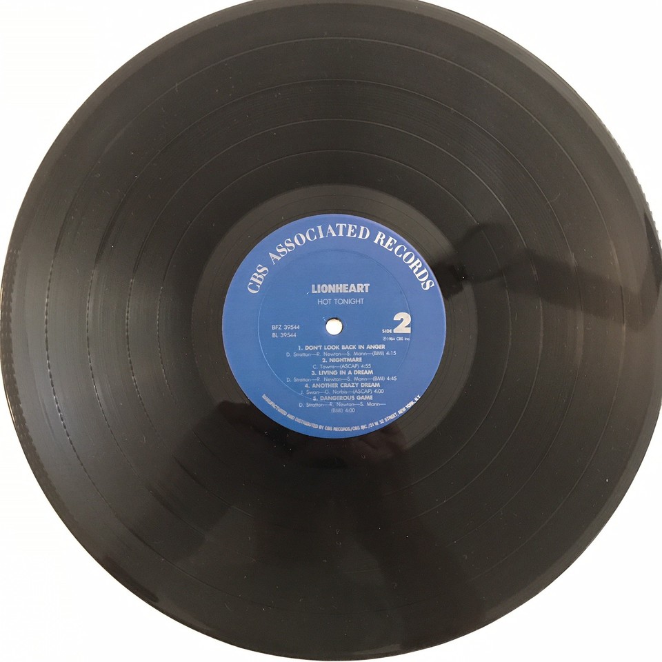 LIONHEART 1984 Hot Tonight 12” 33rpm LP 🇺🇸CBS BFZ 39544 promo | eBay
